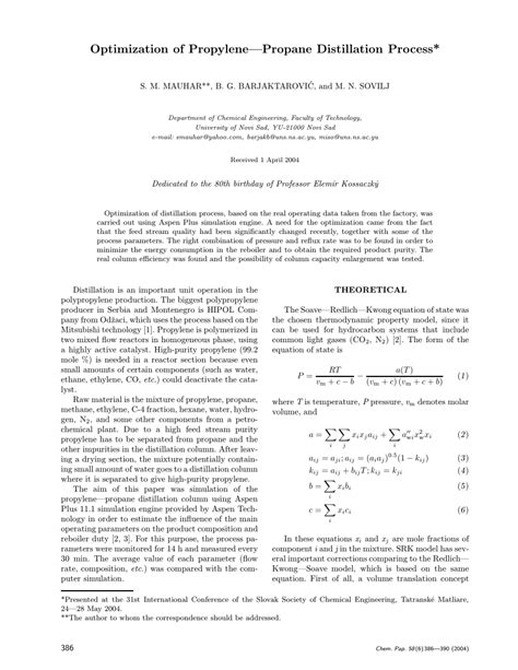 PDF Optimization Of Propylene Propane Distillation Process