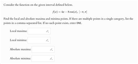 Solved Consider The Function On The Given Interval Defined
