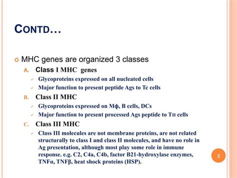 Major Histocompatibility Complex Pptx Chemistry Science