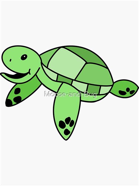 Fin The Turtle Cartoon Sticker For Sale By Moose And Bug Redbubble