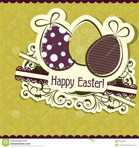 Template Easter Greeting Card Vector Stock Vector Illustration Of