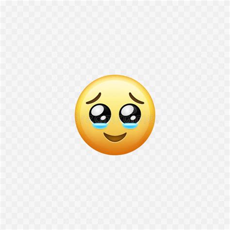 Emoji Holding Back Tears Tears Of Hapiness Stock Vector Illustration