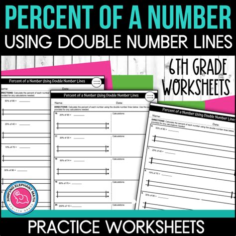 Percent Of A Number Using Double Number Lines Editable Worksheets Made By Teachers