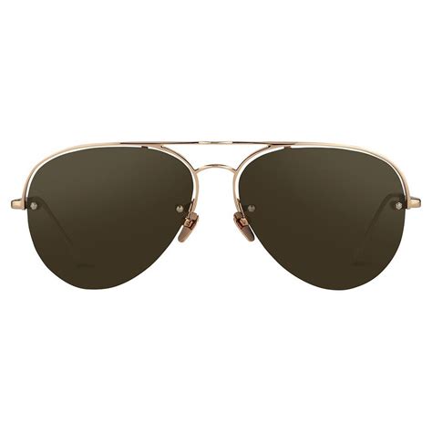Linda Farrow 543 C6 Aviator Sunglasses Rose Gold Linda Farrow