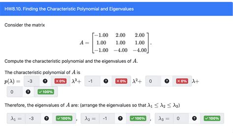 Solved Hw810 ﻿finding The Characteristic Polynomial And