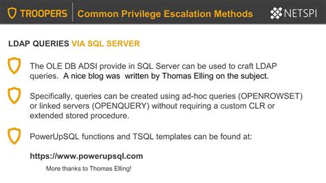 Troopers Sql Server Hacking Tips For Active Directory Environments