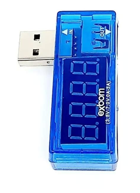 Testador Digital Porta Usb Medidor Voltagem Teste Amperagem Exbom