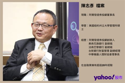 專訪／【yahoo專訪】阿爾發投顧董事長陳志彥：機器人理財只要做好3件事 成功則需要時間