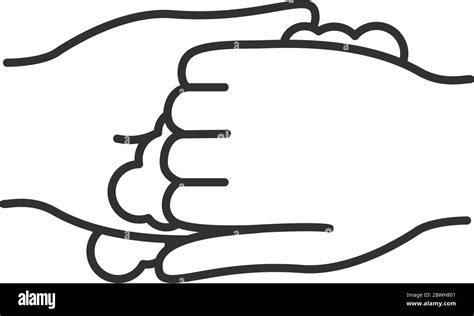 Handwashing Concept Hands With Water Over White Background Line Style