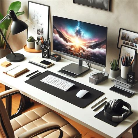 Desk Setup Designed For Comfort And Productivity During Work Hours