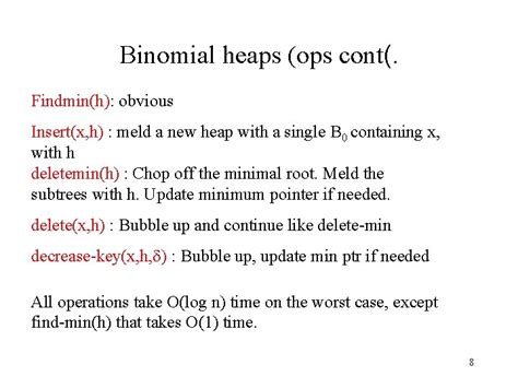 Binomial Heaps Fibonacci Heaps And Applications 1 Binomial