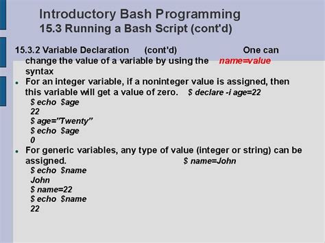 Chapter 15 Introductory Bash Programming To Introduce The