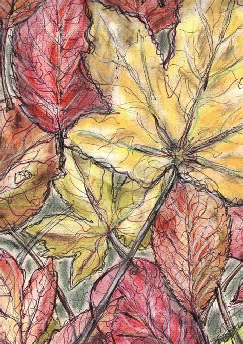 Colour Sketch Of Autumn Leaves Stock Illustration Illustration Of