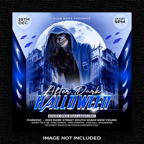 Premium Psd Psd Scary Haunted Night Halloween Party Social Media Post