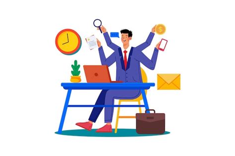 Premium Vector Ceo Managing Multiple Projects And Tasks Simultaneously