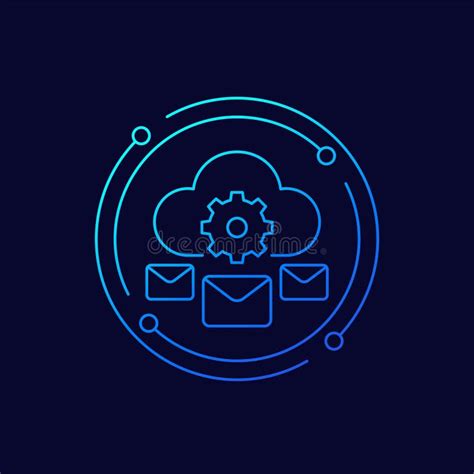 Email Automation And Saas Icon Linear Design Stock Vector