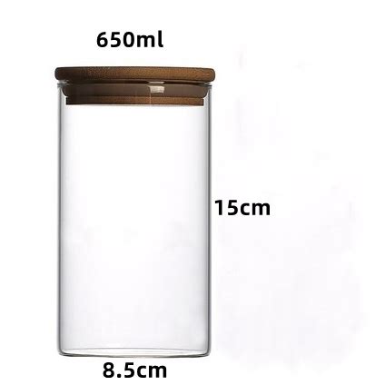 Jual Toples Kaca Tutup Kayu Makanan Kedap Udara Penyimpanan Jar Bumbu Snack Serbaguna Jar