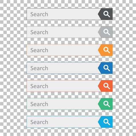 search bar field set vector interface elements with search button