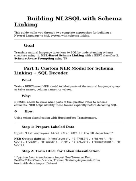 Nl2sql Schema Linked Guide Pdf Information Science Artificial