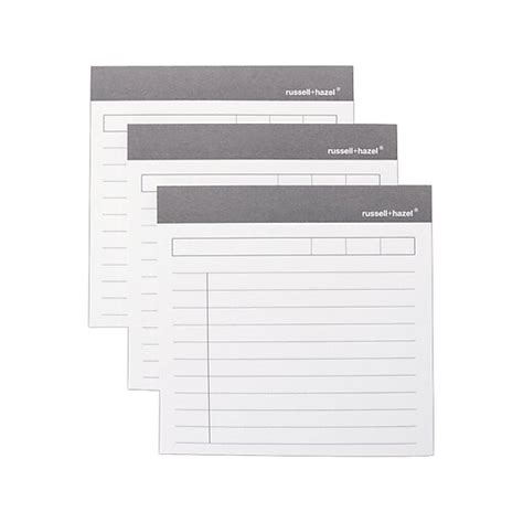 Russell Hazel Memo Notepad 4 X 4 Ruled White Gray 50 Sheets Pad