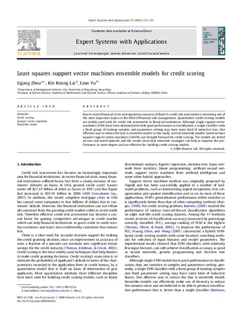 pdf least squares support vector machines ensemble models for credit