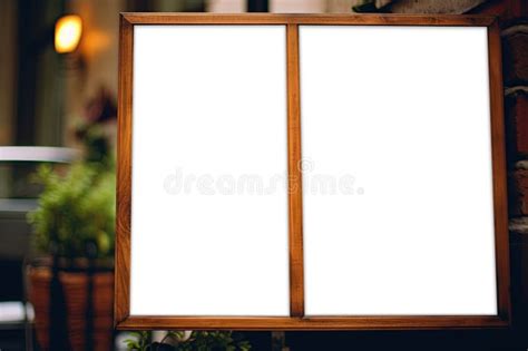 Menu Board Sign Mockup With White Blank Empty Space To Add Text Or
