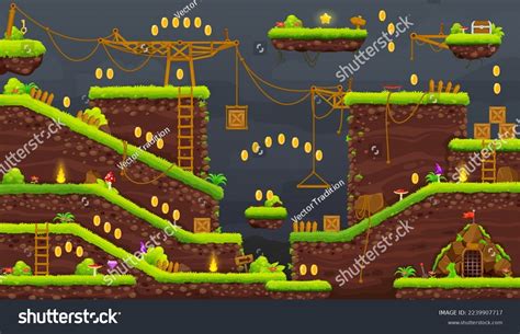 2d Arcade Game Night Underground Level Stock Vector Royalty Free 2239907717 Shutterstock