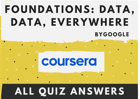 Foundations Data Data Everywhere By Google Coursera All Quiz