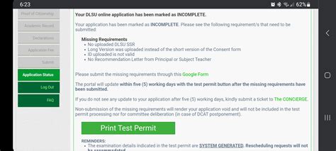 Test Permit Now Available But Application Is Still Marked As Incomplete R Dlsu