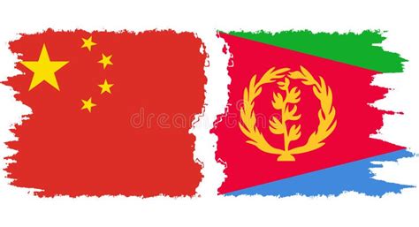 Eritrea And China Grunge Flags Connection Vector Stock Vector