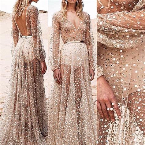 Slim Elegant Embroidered Long Sleeved V Neck Dress Shodg