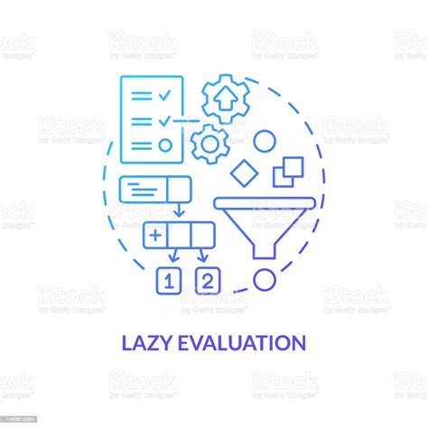 Lazy Evaluation Blue Gradient Concept Icon Stock Illustration
