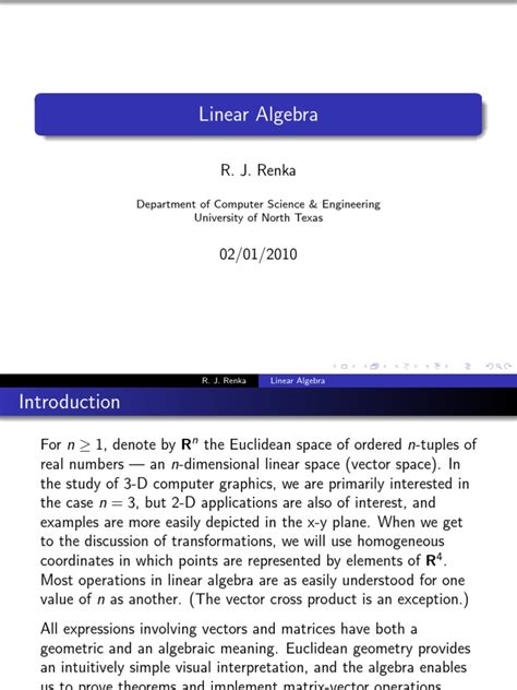 Linear Algebra Basics Pdf Pdf Matrix Mathematics Euclidean Vector