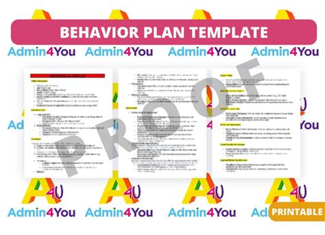 Behavior Plan Template Behavior Plan Applied Behavior Analysis