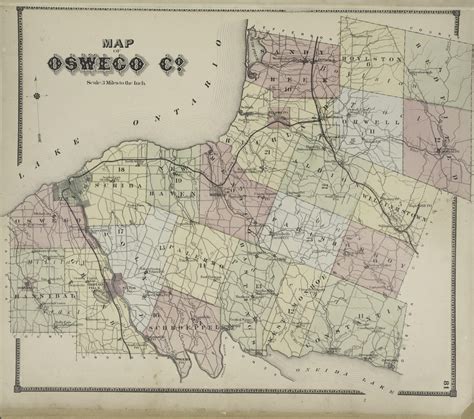 Oswego County New York 1867 Old Map Reprint Old Maps