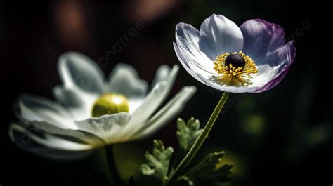 라일락 두 개와 그림자가 있는 흰색 아네모네 아네모네와 무당벌레 고화질 사진 사진 꽃 배경 일러스트 및 사진 무료 다운로드 Pngtree
