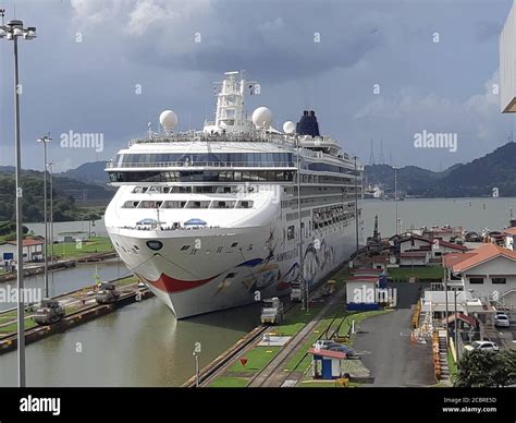 Cruise Ship Crossing Panama Canal Panama Canal Panama Stock Photo