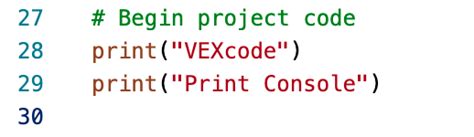 Using The Print Console In VEXcode EXP With Python VEX Library