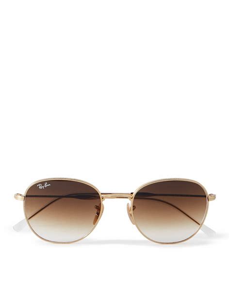 Ray Ban Round Frame Gold Tone Sunglasses Ray Ban