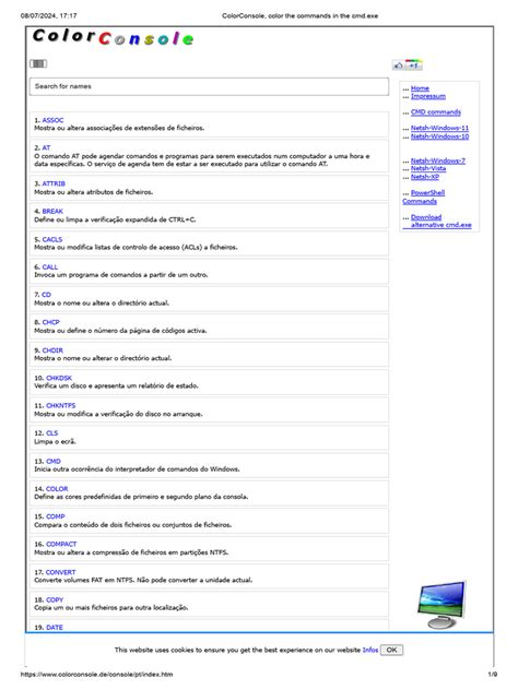 Colorconsole Color The Commands In The Cmdexe Pdf Microsoft Windows Informática