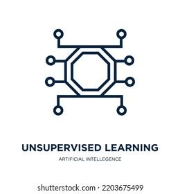 Unsupervised Learning Icon Artificial Intellegence Future Stock Vector