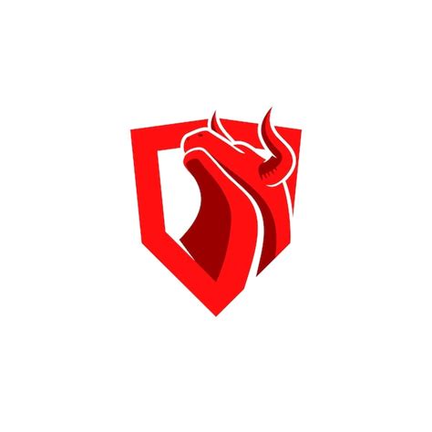 Premium Vector Simple Red Bull Shield Logo Design