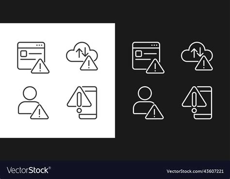 Website Access Denied Pixel Perfect Linear Icons Vector Image