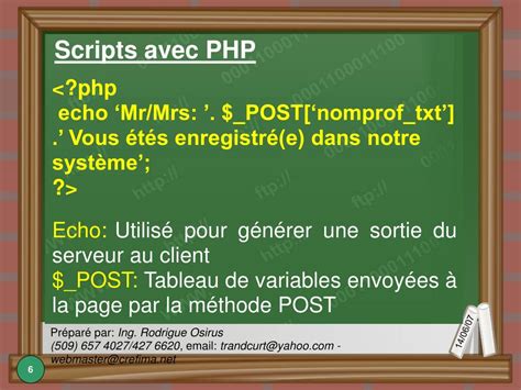 ppt programmation web coté server avec php mysql powerpoint