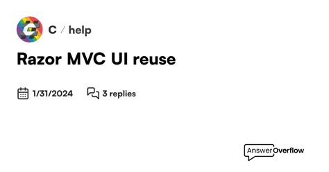 Razor Mvc Ui Reuse C