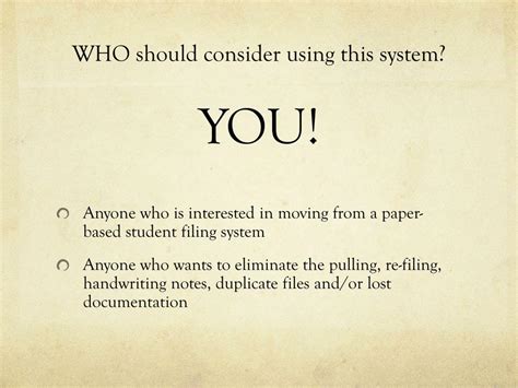 Ppt Creating An Electronic Student Filing System On A Limited Budget Powerpoint Presentation