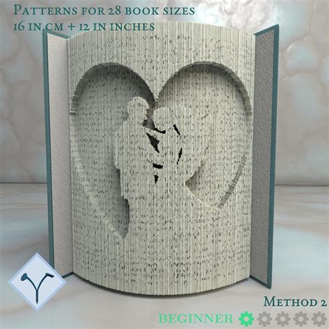 Wedding Newlyweds In Heart Book Folding Pattern Instruction Diy Folded