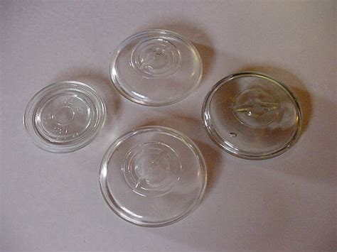 Vintage Glass Canning Jar Lids Etsy Canning Jar Lids Glass Canning