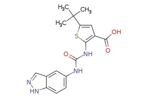 EMolecules 2 3 1H Indazol 5 Yl Ureido 5 Tert Butyl Thiophene 3