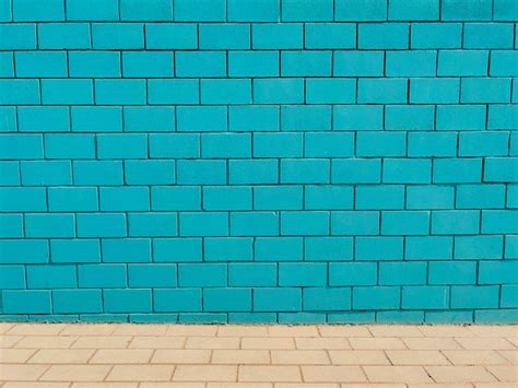 파란 벽돌 벽 배경 프리미엄 사진